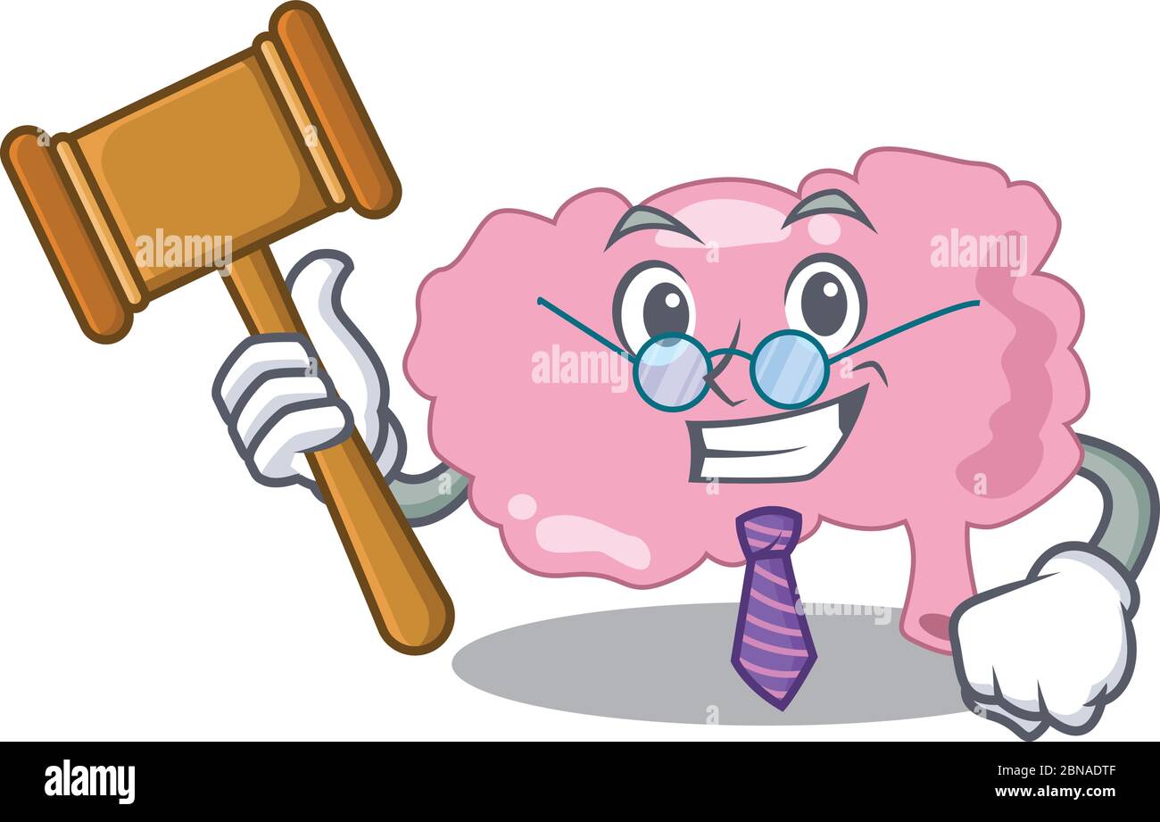 A wise judge of brain mascot design wearing glasses Stock Vector Image ...