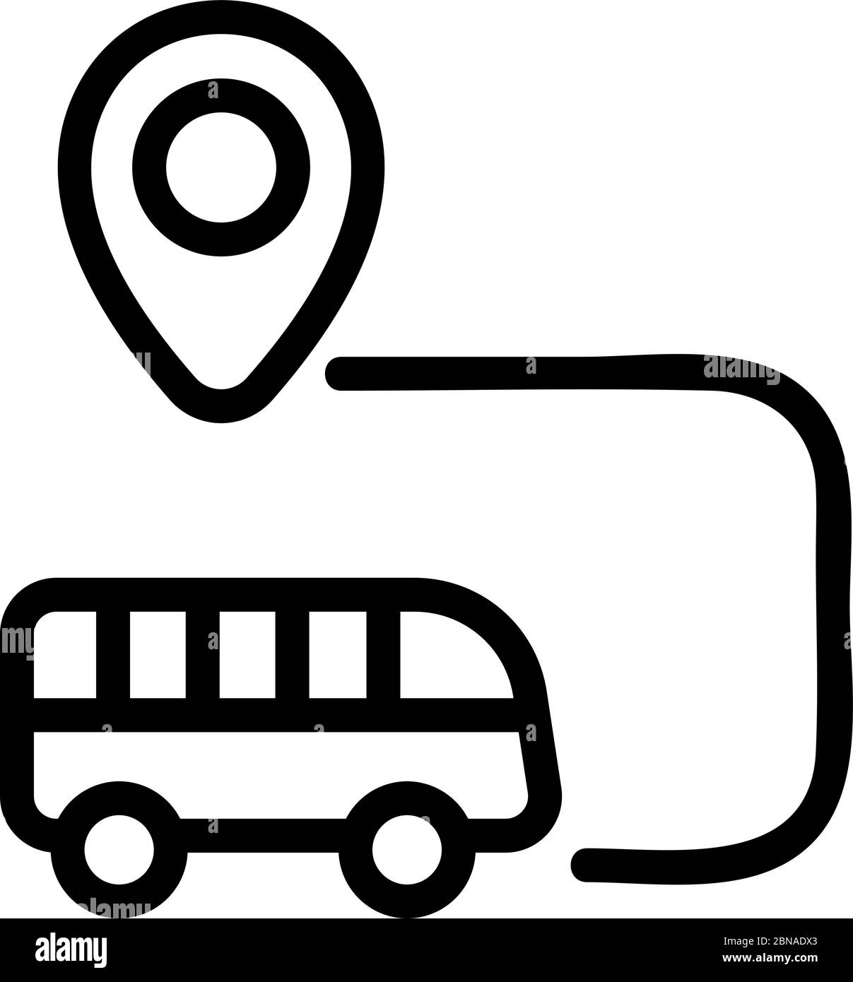 bus destination icon vector outline illustration Stock Vector Image ...