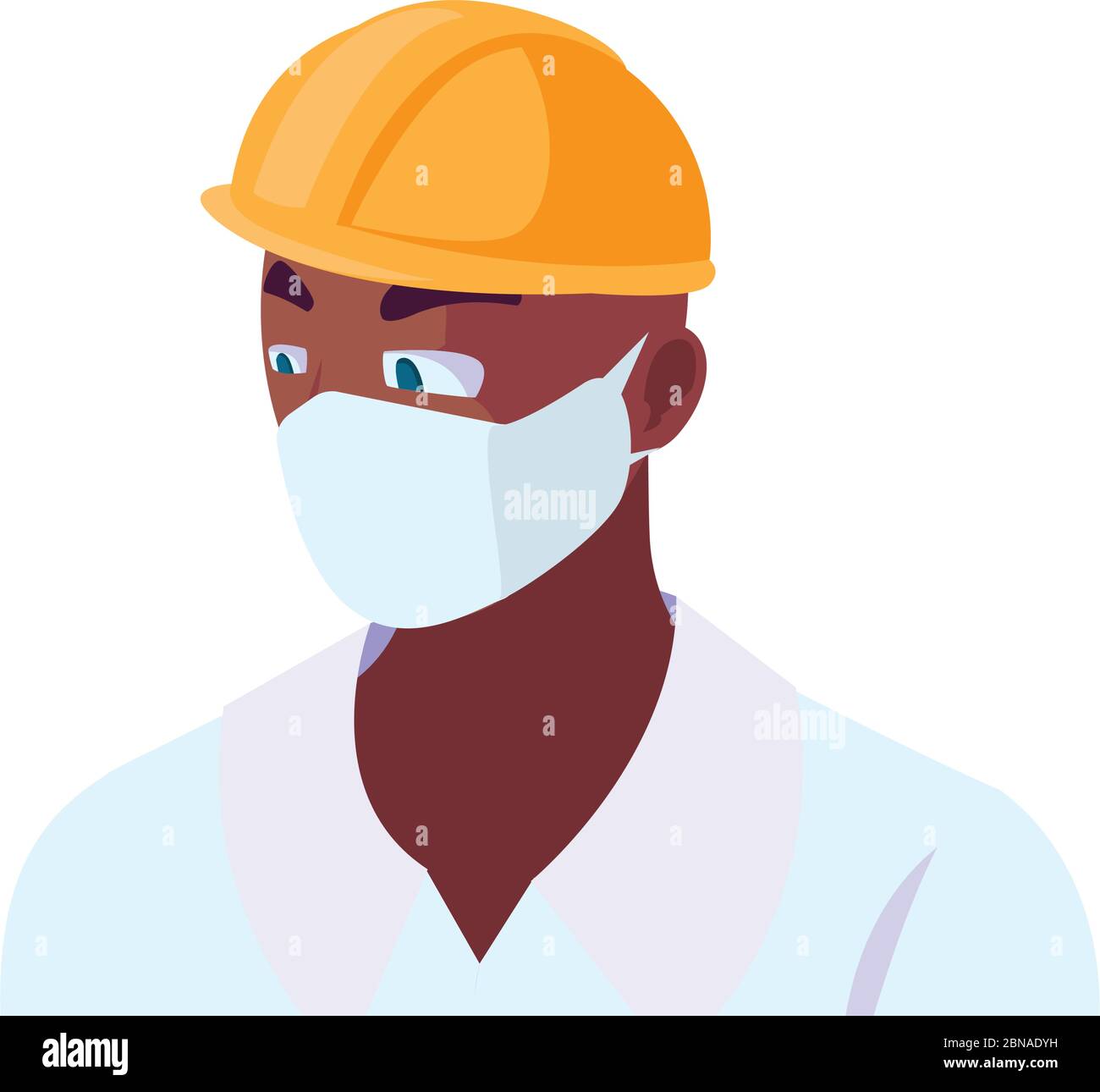 Industry operator wearing face mask at work vector illustration design ...