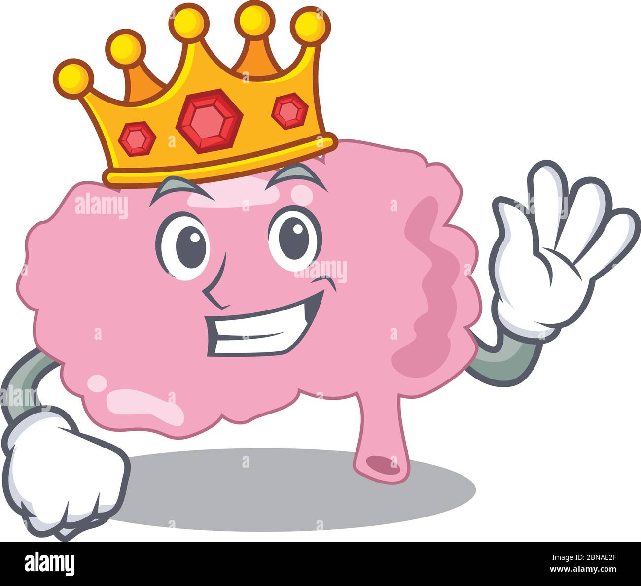 A Wise King of brain mascot design style with gold crown Stock Vector ...