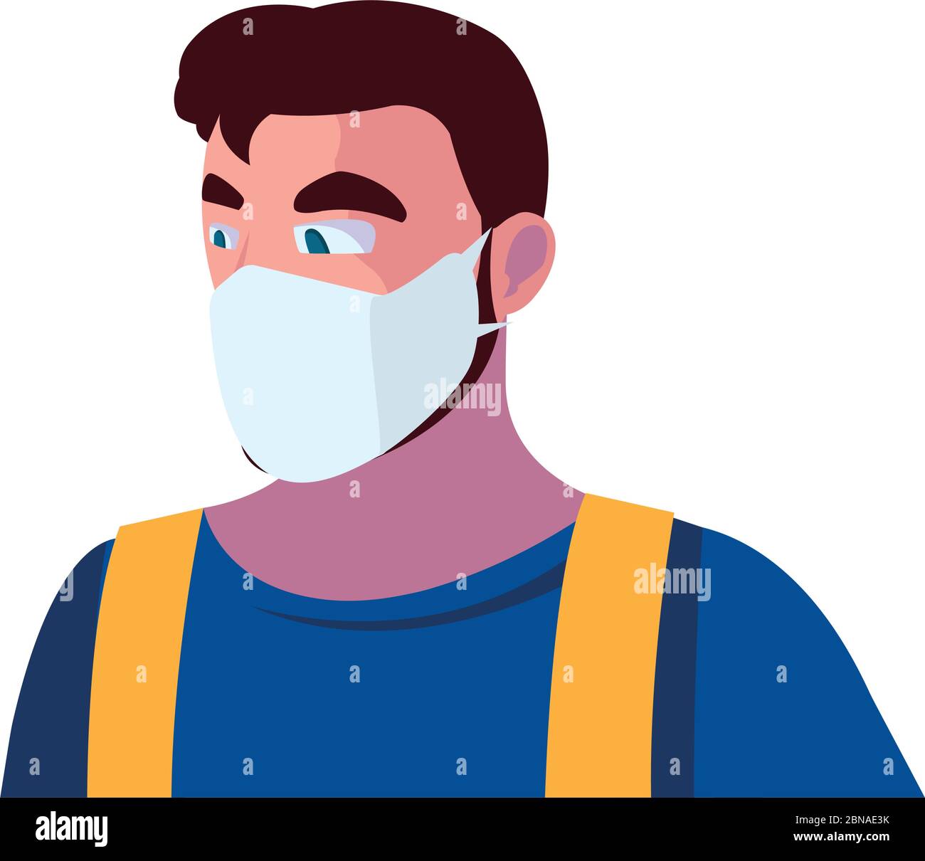 Industry operator wearing face mask at work vector illustration design ...