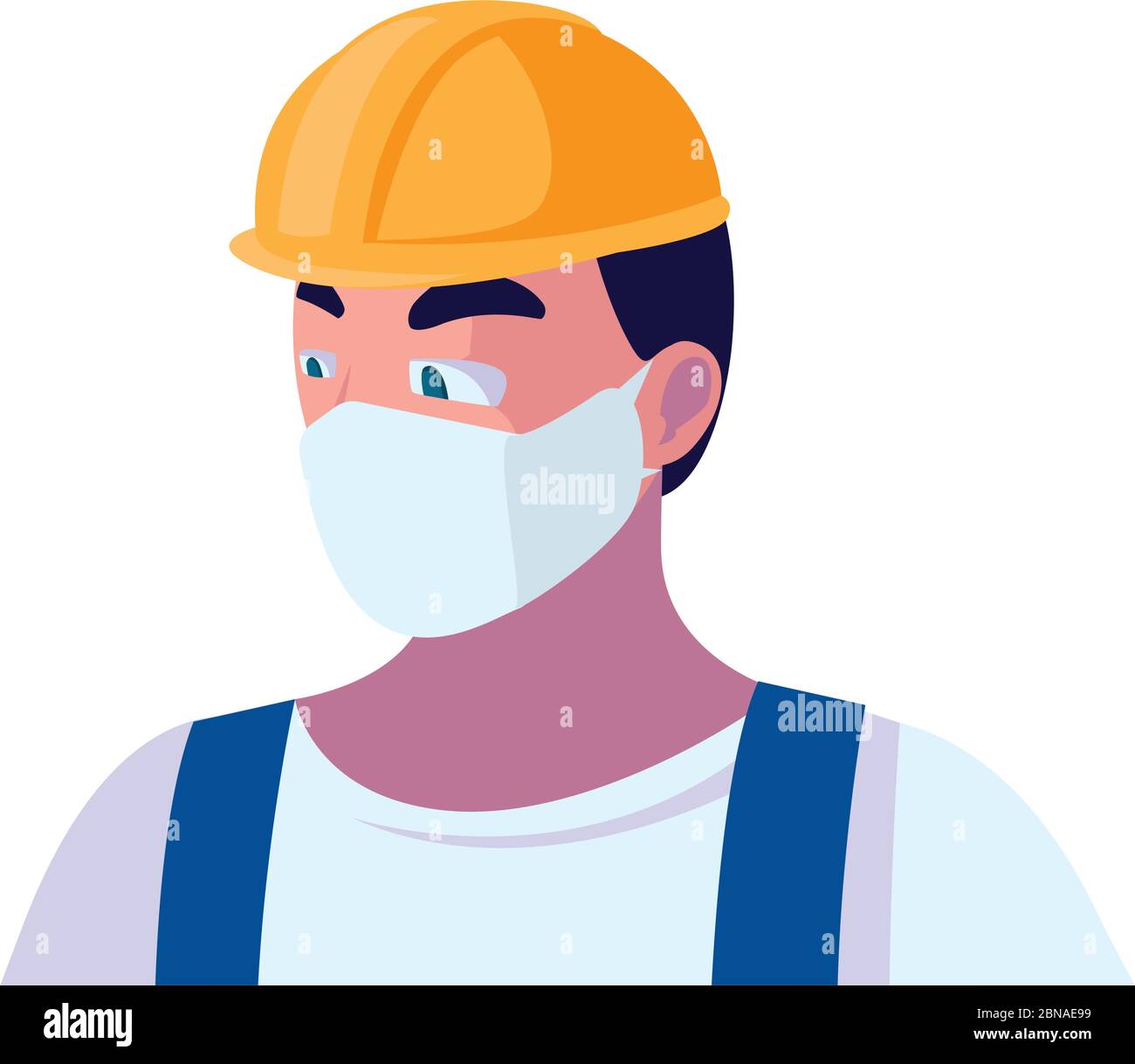 Industry operator wearing face mask at work vector illustration design ...
