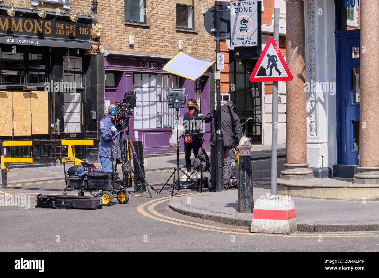 Filming during Lockdown of Charterhouse Street Stock Photo - Alamy