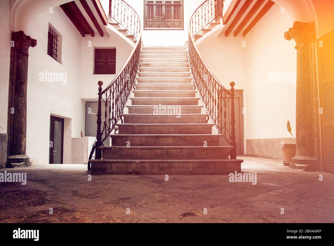 Old spanish building interior Stock Photo - Alamy