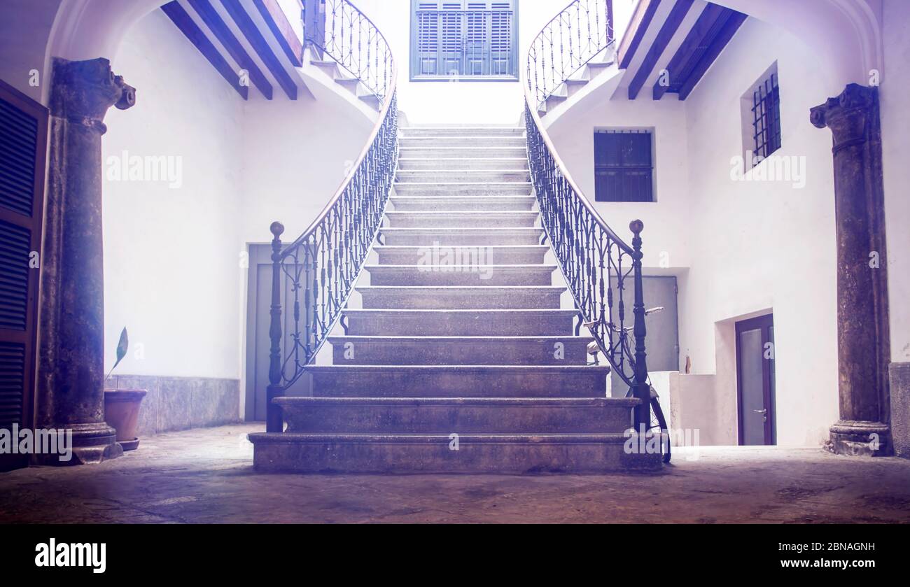 Old spanish building interior Stock Photo - Alamy