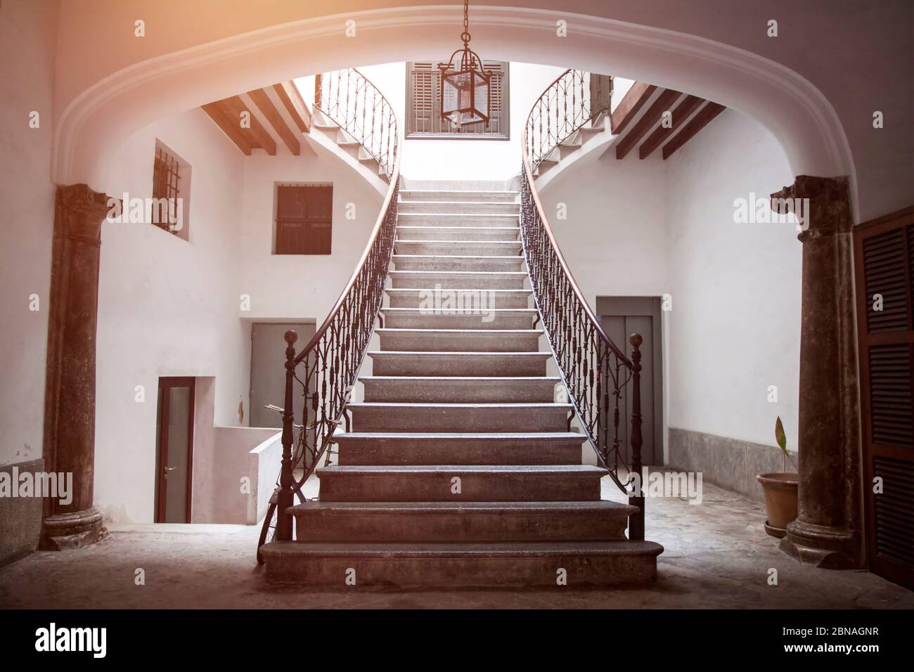 Old spanish building interior Stock Photo - Alamy