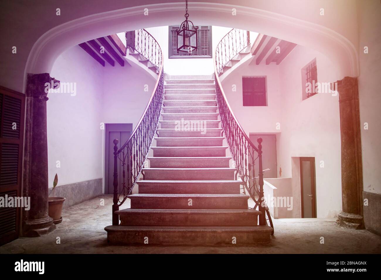 Old spanish building interior Stock Photo - Alamy