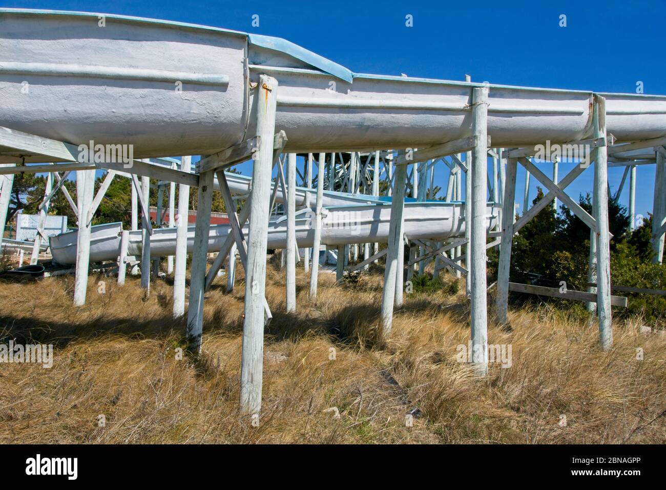 Old blue abandoned water slide Stock Photo - Alamy