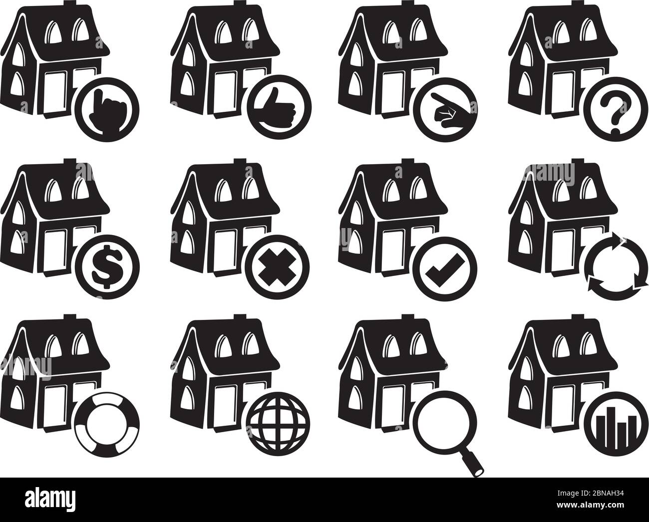 Vector illustration of house icon for real estate and property industry ...