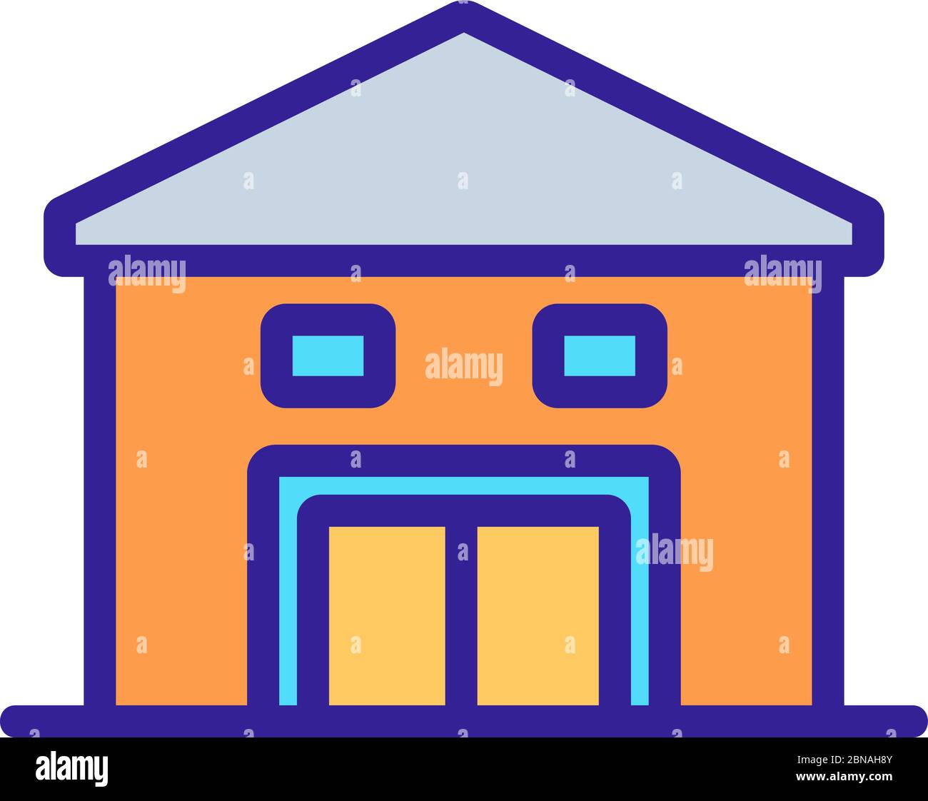triangular roof shed icon vector outline illustration Stock Vector ...