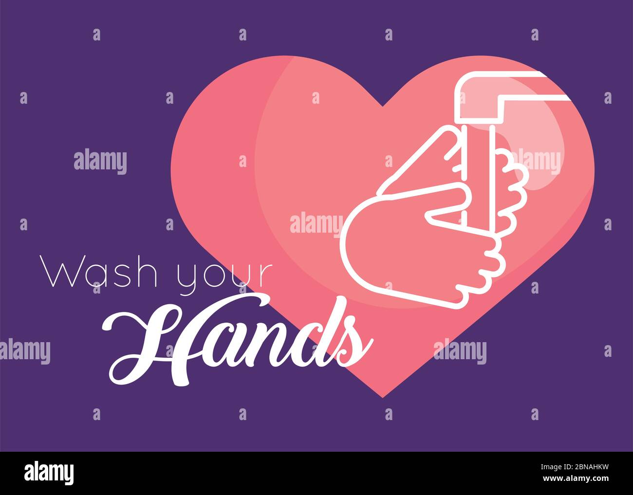 wash hands message for covid19 Stock Vector Image & Art - Alamy