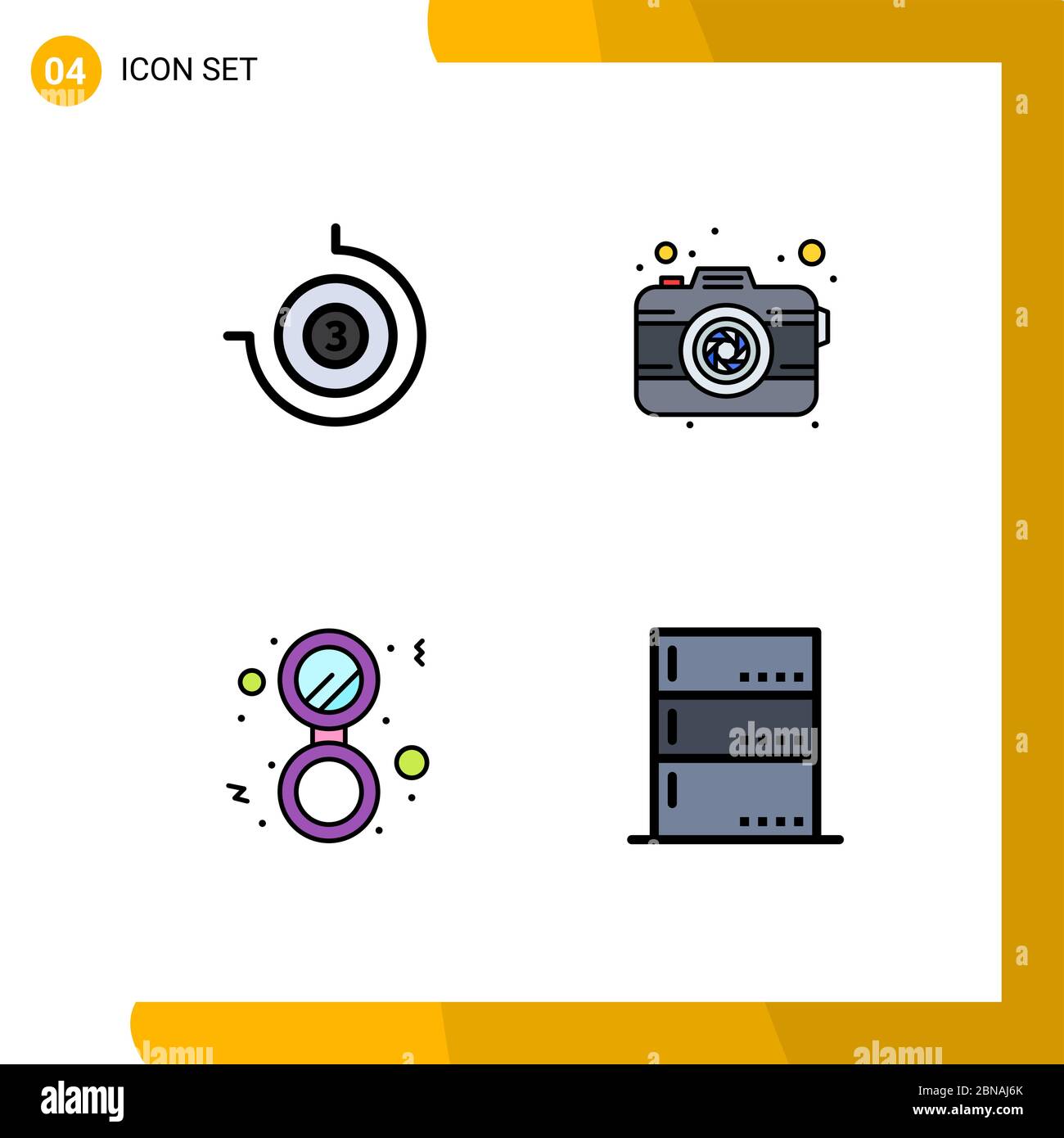 Stock Vector Icon Pack of 4 Line Signs and Symbols for count down ...