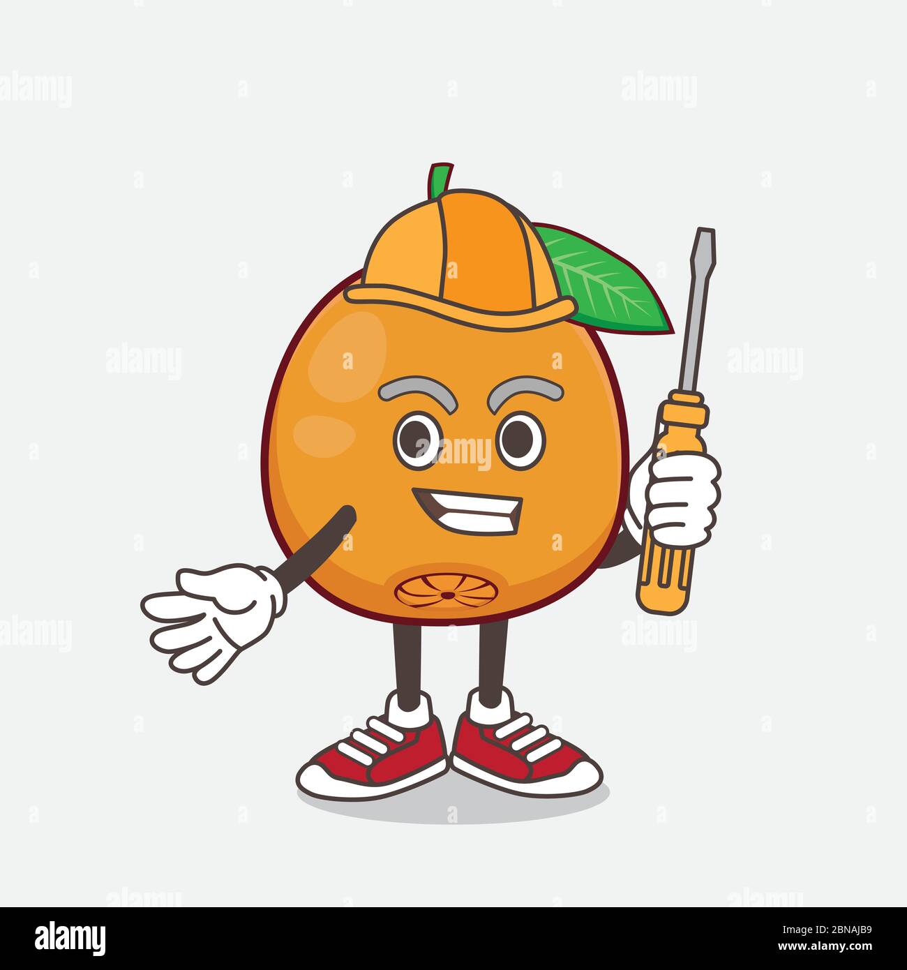 An illustration of Navel Orange cartoon mascot character as smart ...