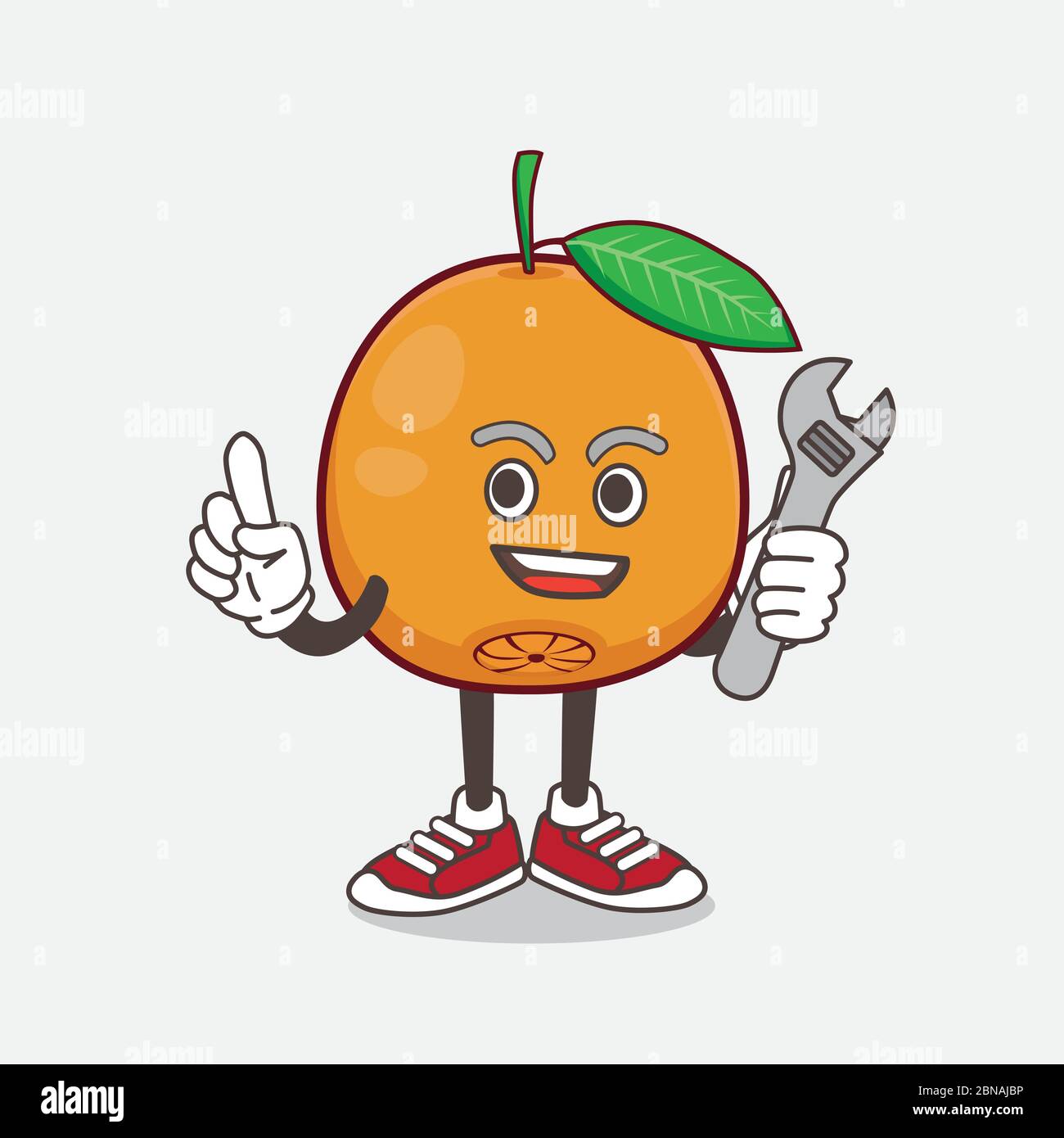 An illustration of Navel Orange cartoon mascot character as happy ...