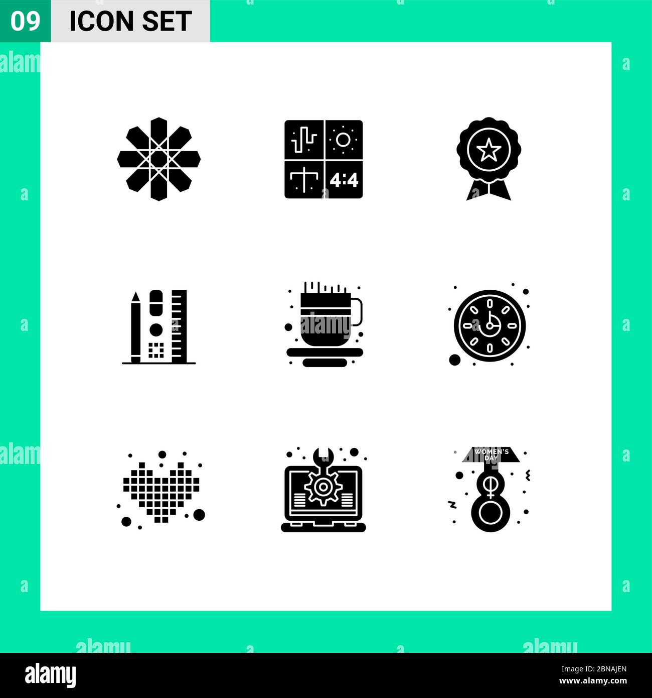 Stock Vector Icon Pack of 9 Line Signs and Symbols for online, scale ...