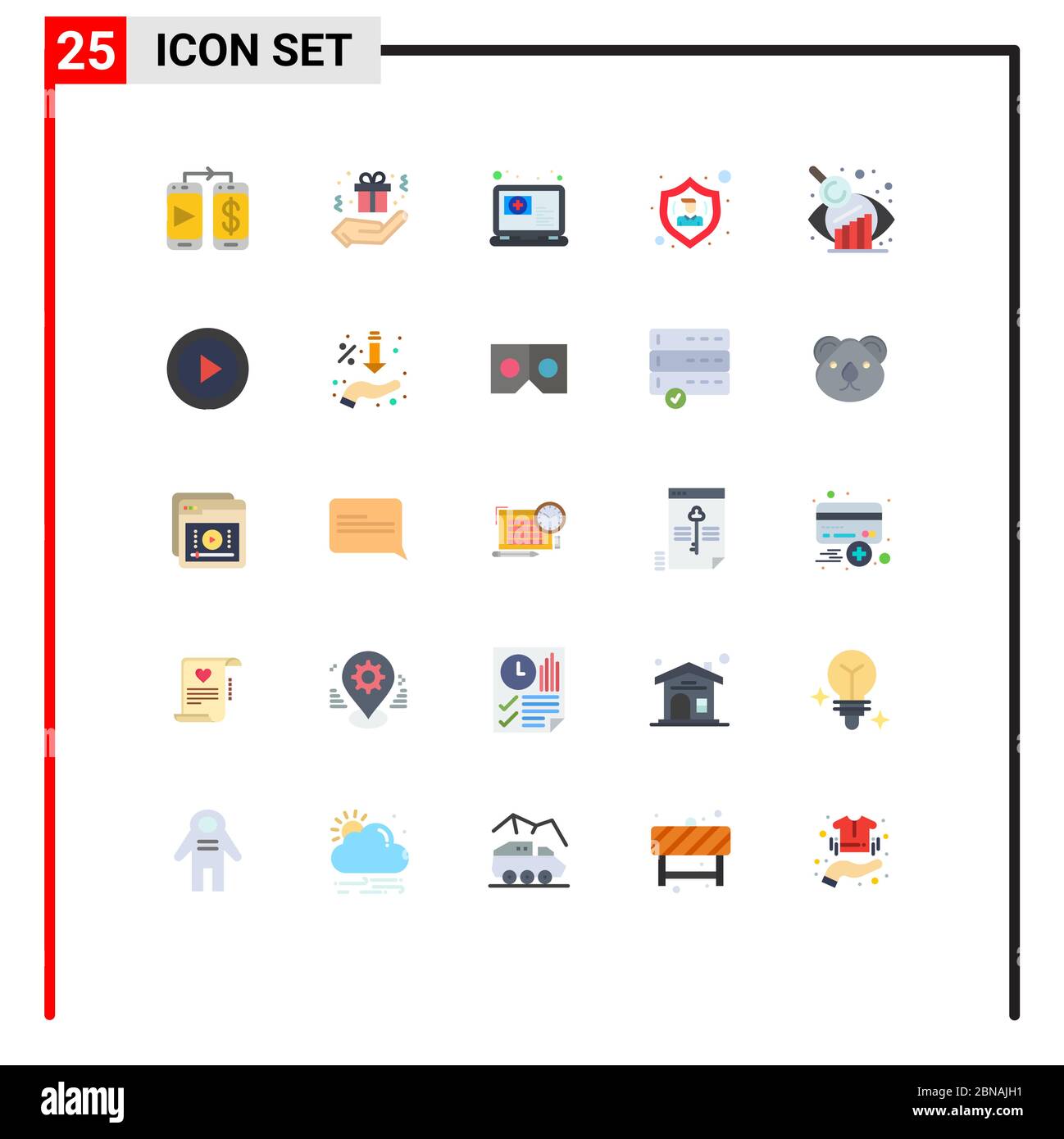 25 Thematic Vector Flat Colors and Editable Symbols of abstract ...