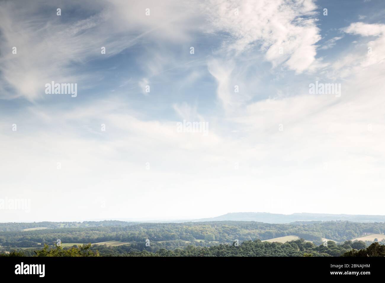 hill top view looking down on the surrey countryside Stock Photo - Alamy