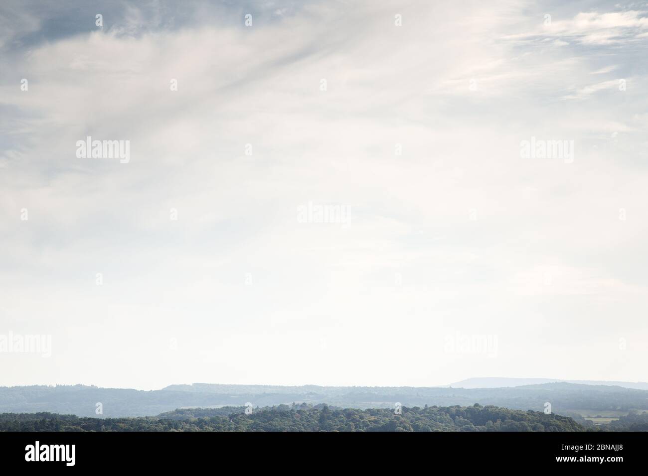 hill top view looking down on the surrey countryside Stock Photo - Alamy