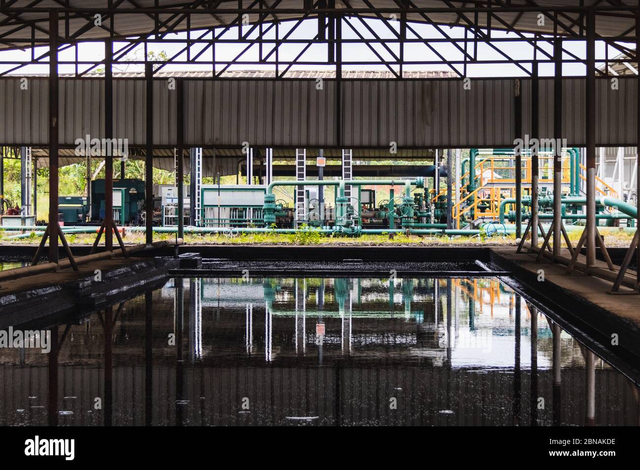Shot of a water pool in an industrial environment - industrial concept ...