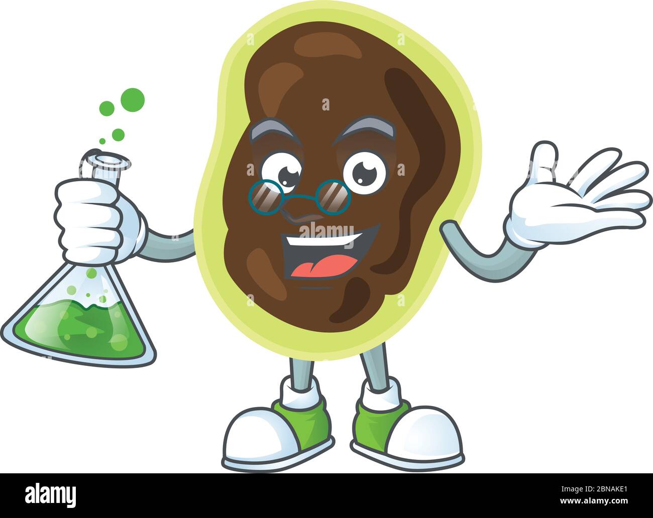 Firmicutes smart Professor Cartoon character holding glass tube on the ...