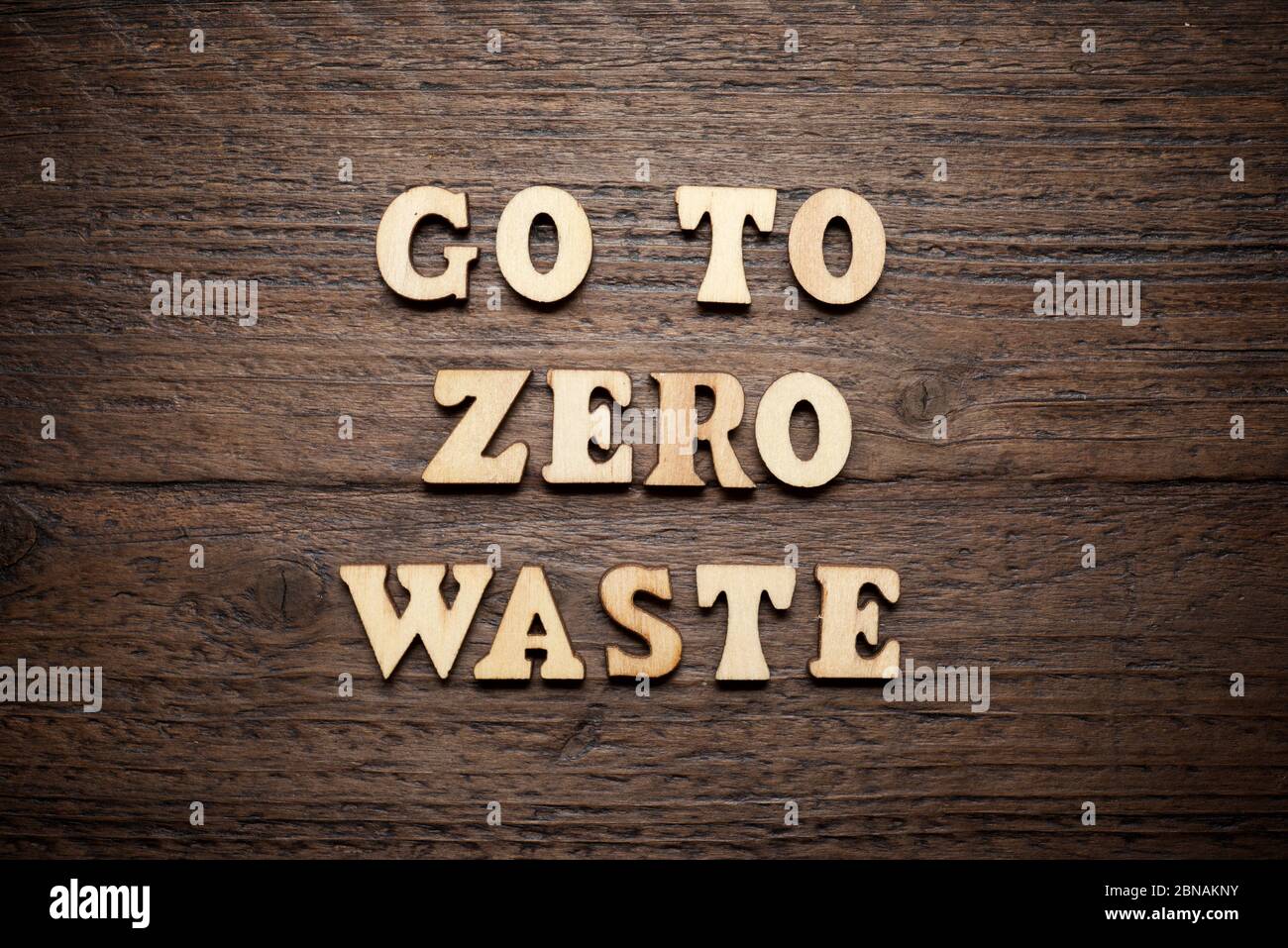 Go to zero waste text on a wood table Stock Photo - Alamy