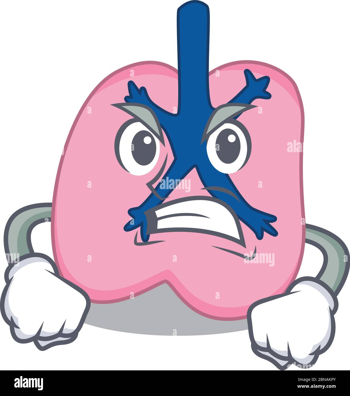 A cartoon picture of lung showing an angry face Stock Vector Image ...