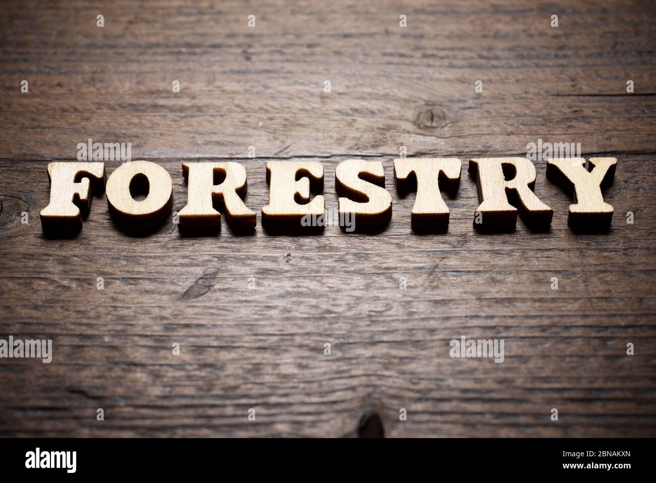 Forestry word on a wood table Stock Photo - Alamy