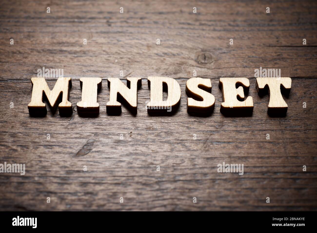Mindset word on a wood table Stock Photo - Alamy