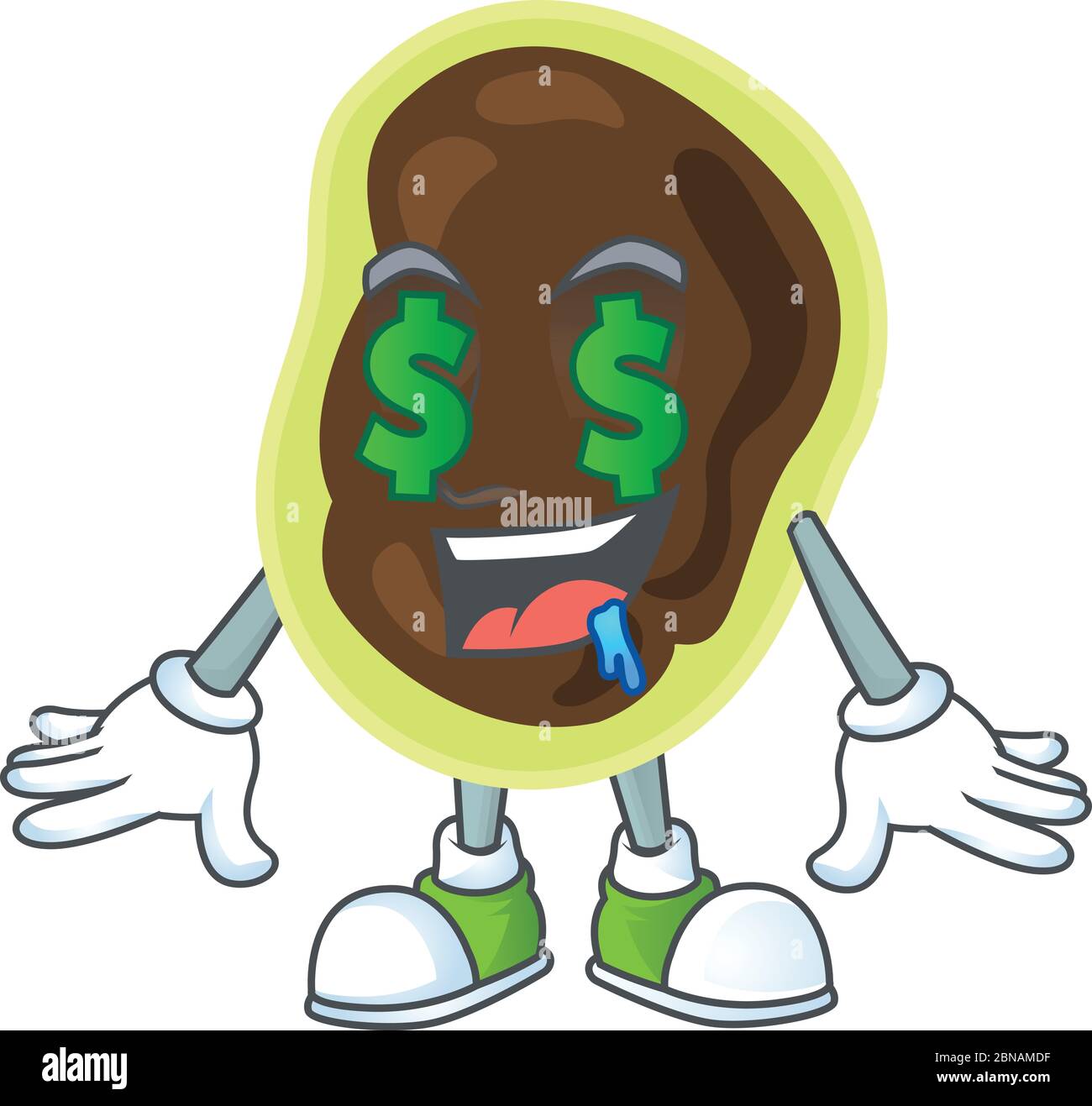 Cute rich firmicutes mascot character style with money eyes Stock ...