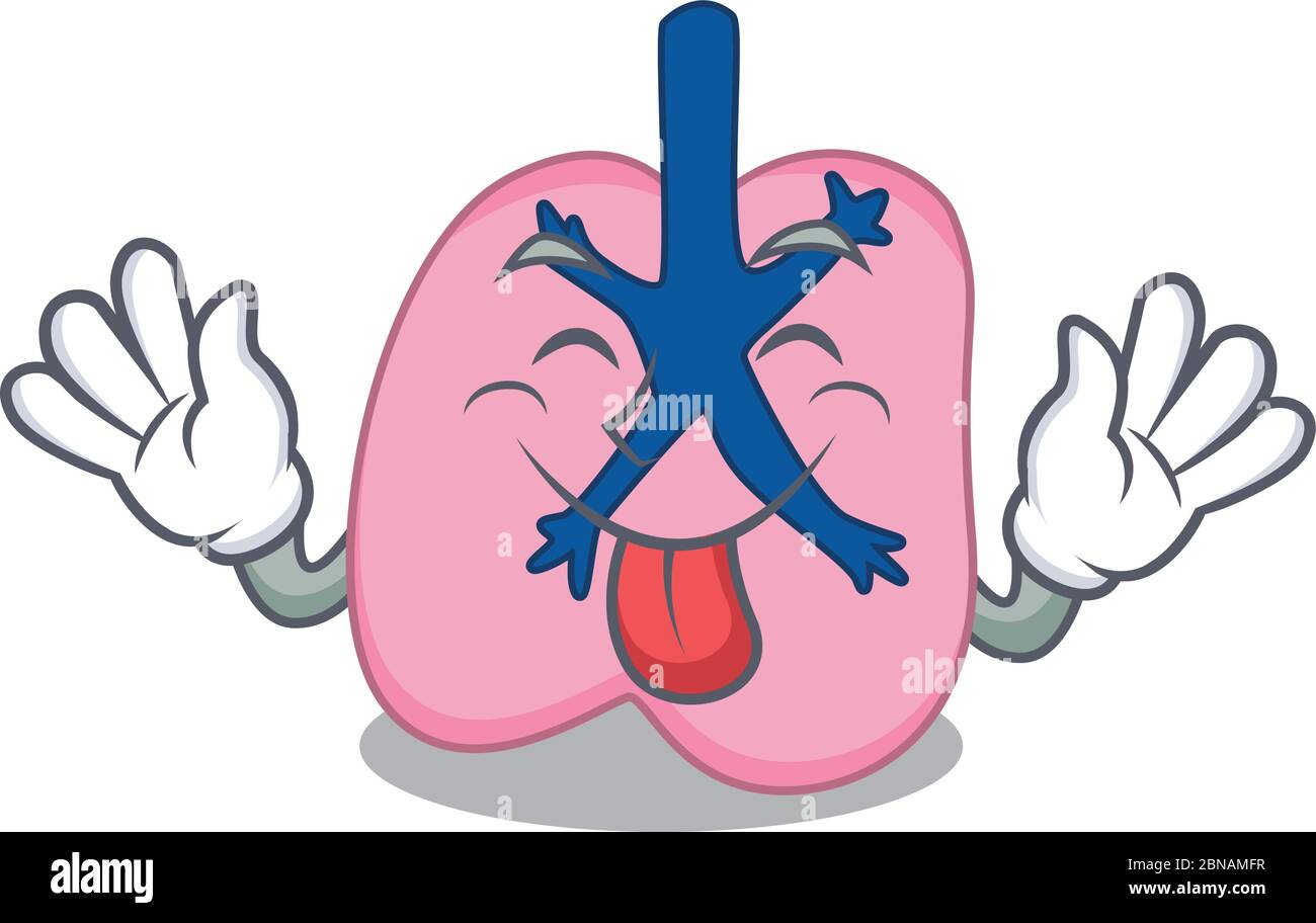 Funny lung cartoon design with tongue out face Stock Vector Image & Art ...