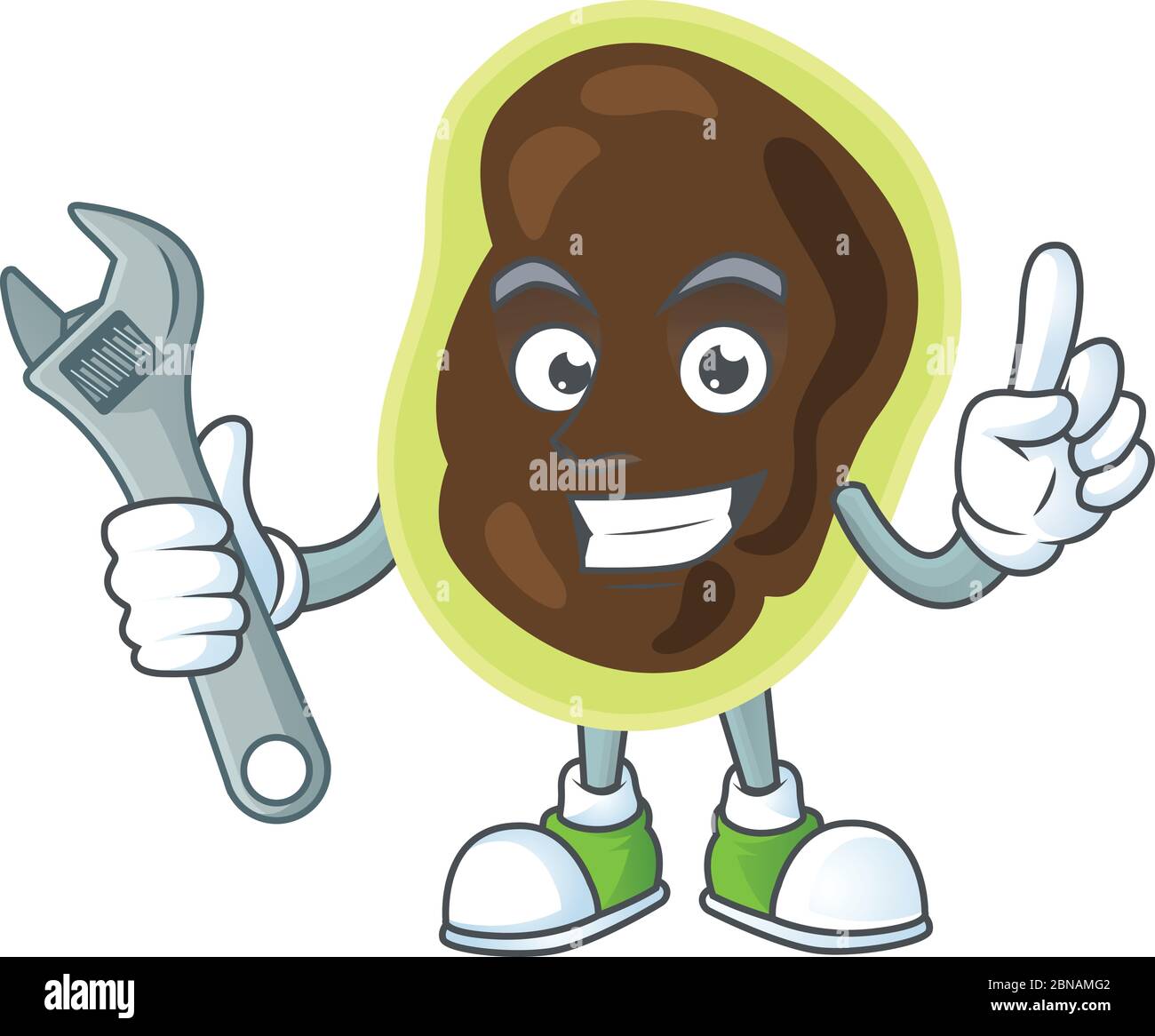 A smart mechanic firmicutes cartoon mascot design fix a broken machine ...