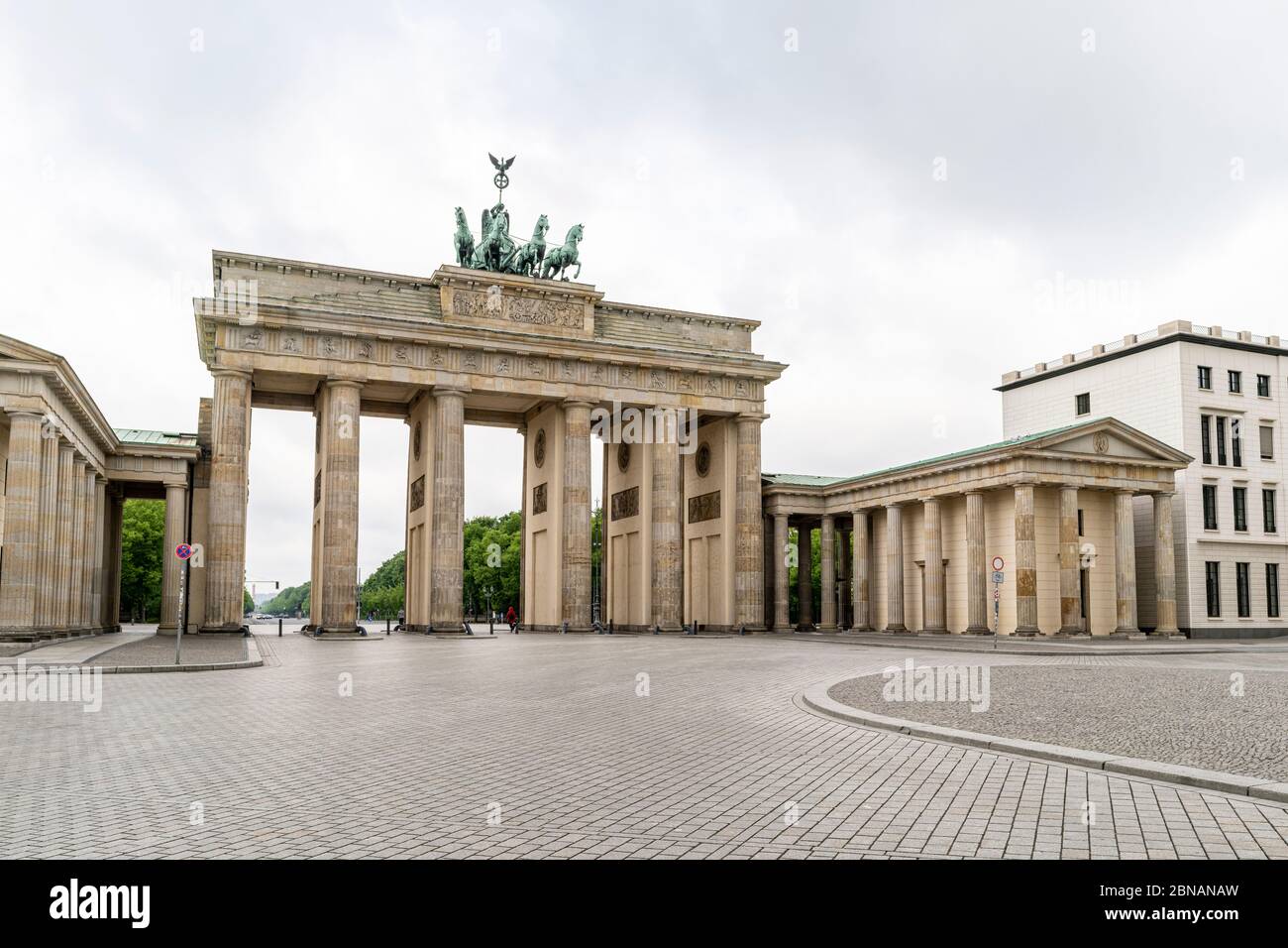 The historic Brandenburg Gate is a landmark of Berlin, with the public ...