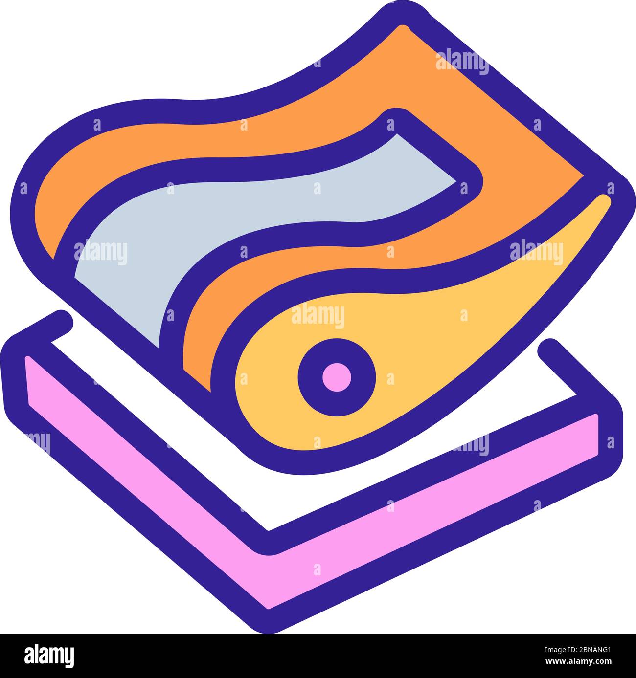 office punch with wave-shaped handle icon vector outline illustration ...