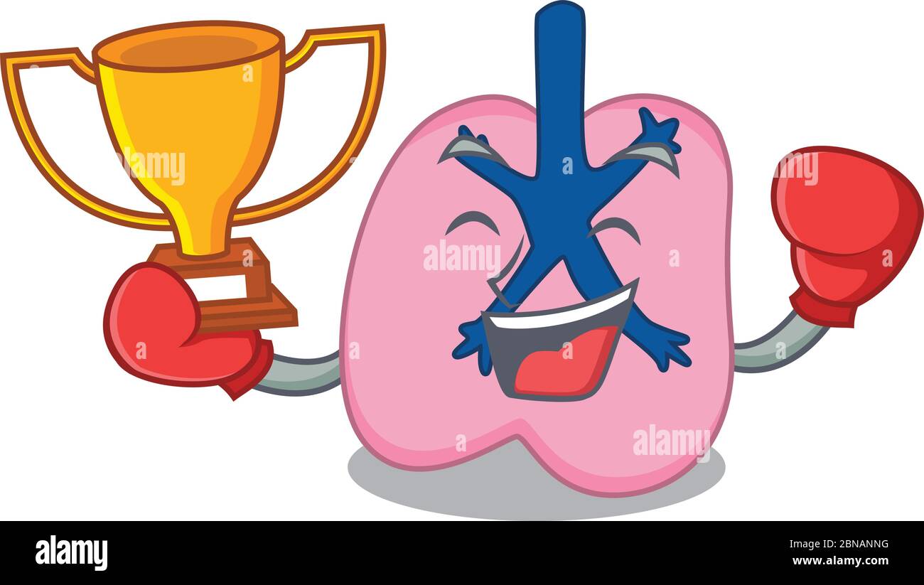 An elegant boxing winner of lung caricature design concept Stock Vector ...