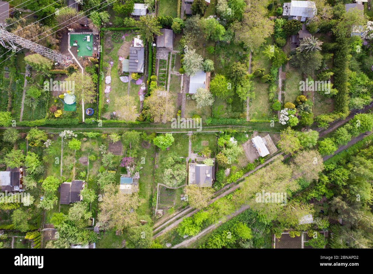 Community gardens are seen in Warsaw, Poland on May 13, 2020. Community ...