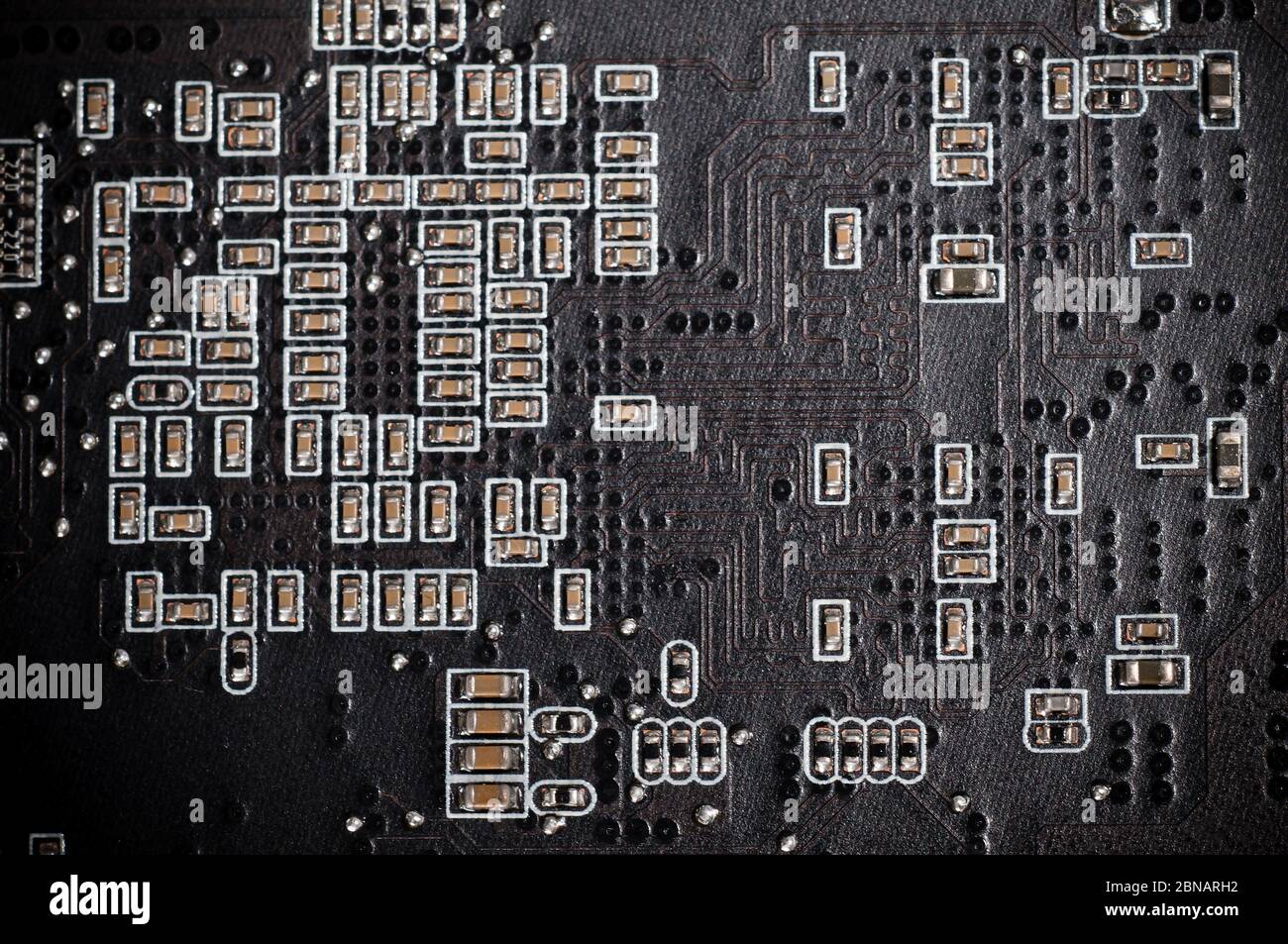 semiconductor components on a black background Stock Photo - Alamy