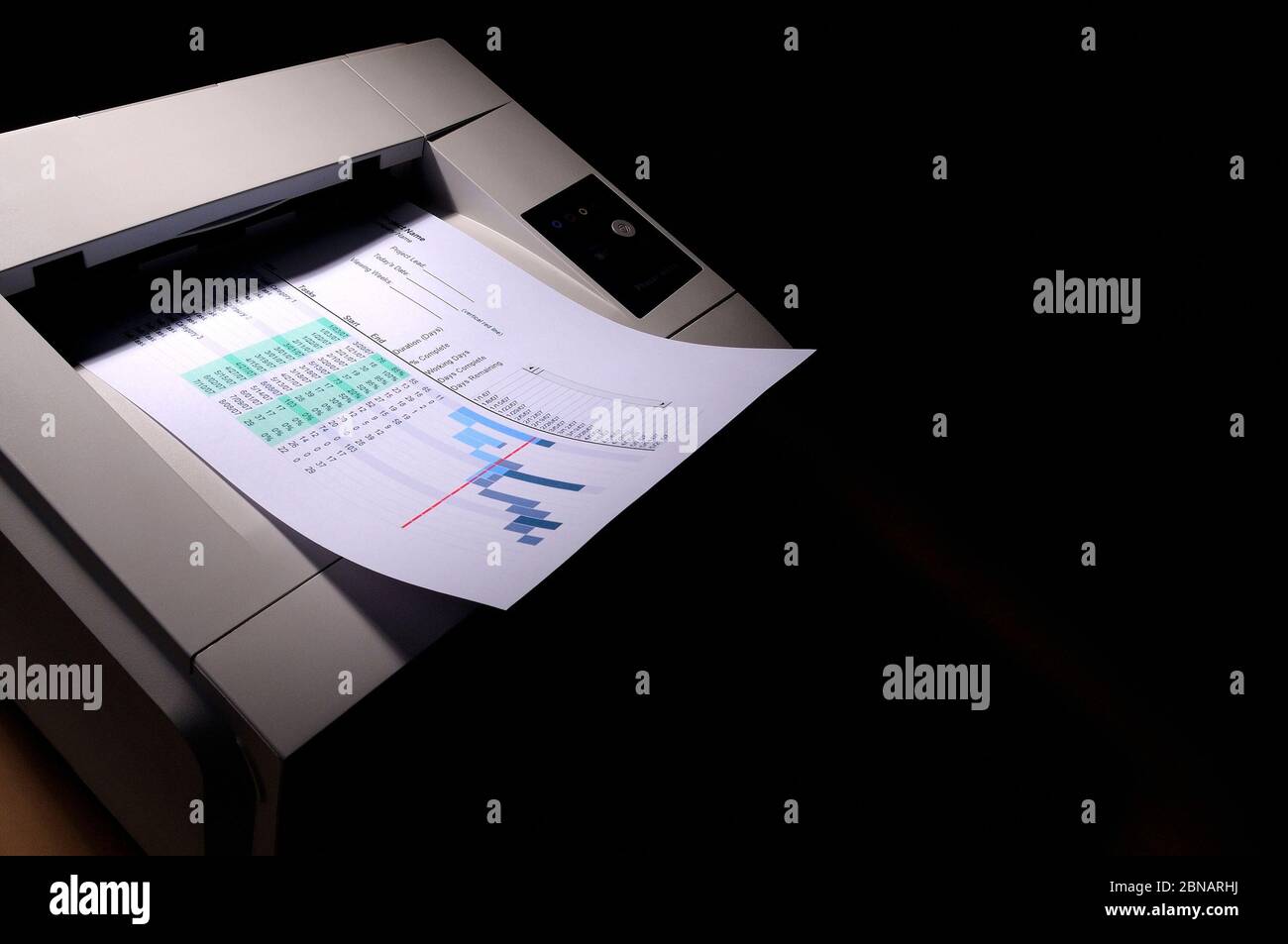 Laser printer with black background Stock Photo - Alamy