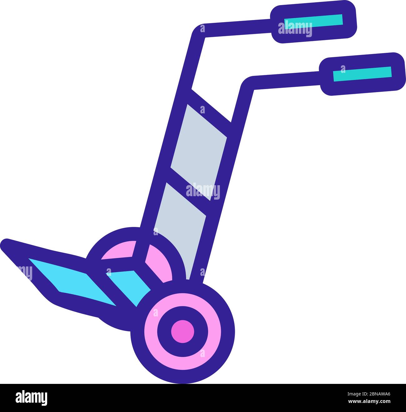 two-wheeled compact and manoeuvrable trolley device icon vector outline ...
