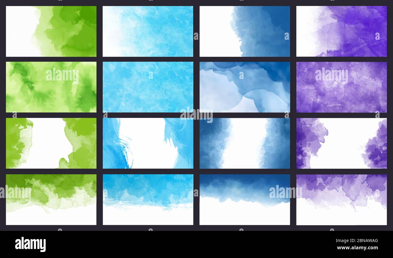 Big bundle set of bright vector colorful green azure blue purple ...