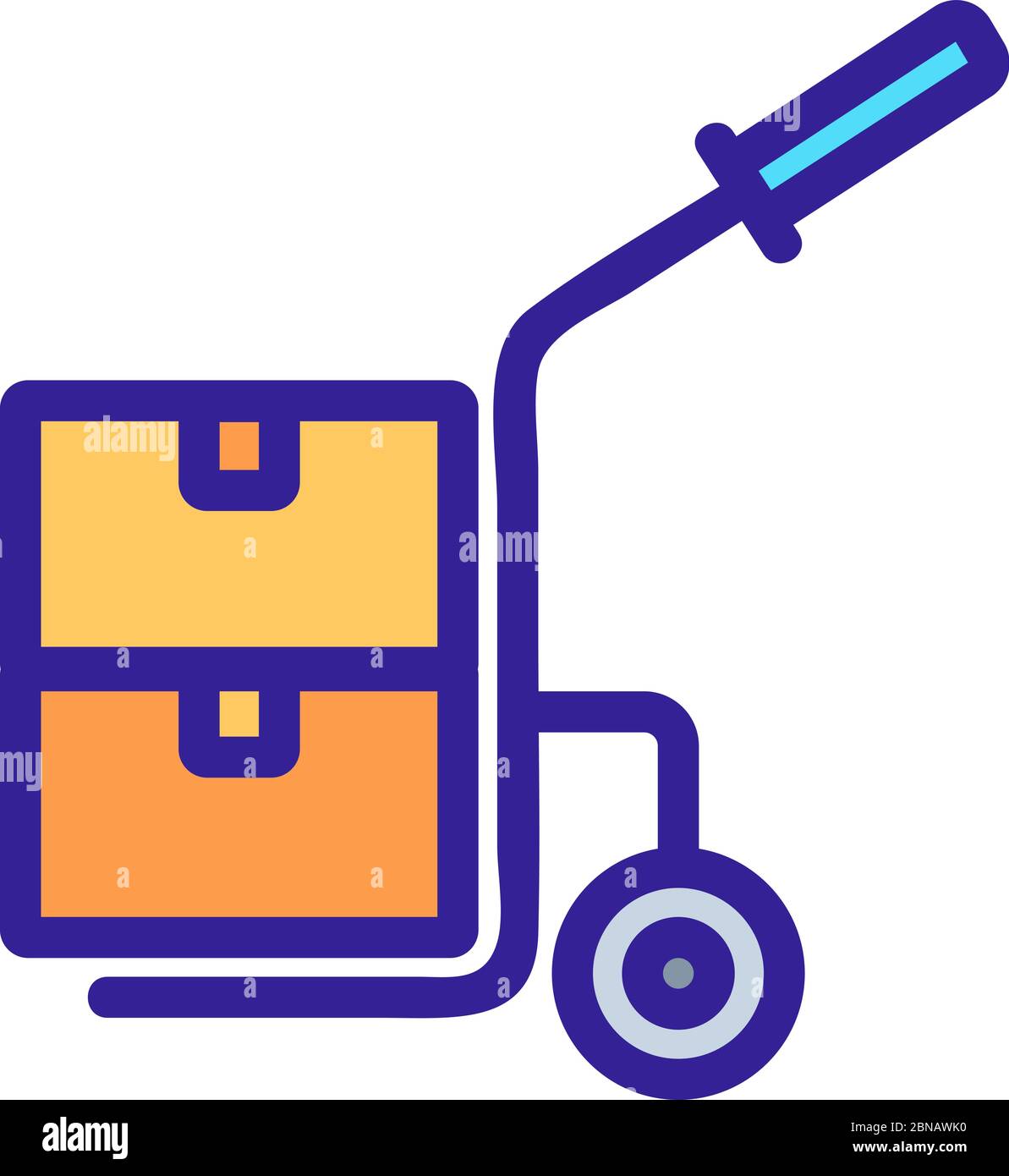 one wheeled trolley with handle and with suitcases icon vector outline ...