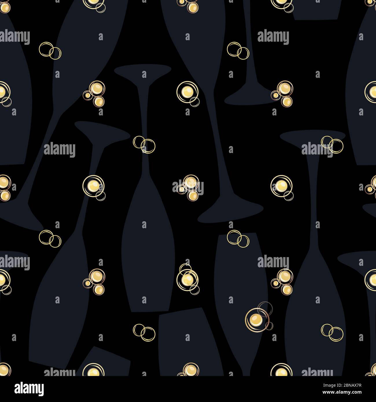 Abstract champagne bubbles vector seamless pattern background. Effervescent drops on drinks ...