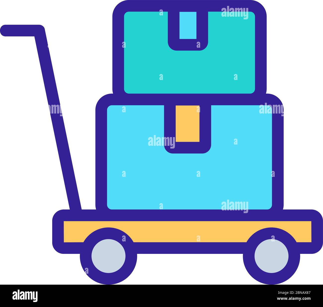 platform trolley with things icon vector outline illustration Stock ...