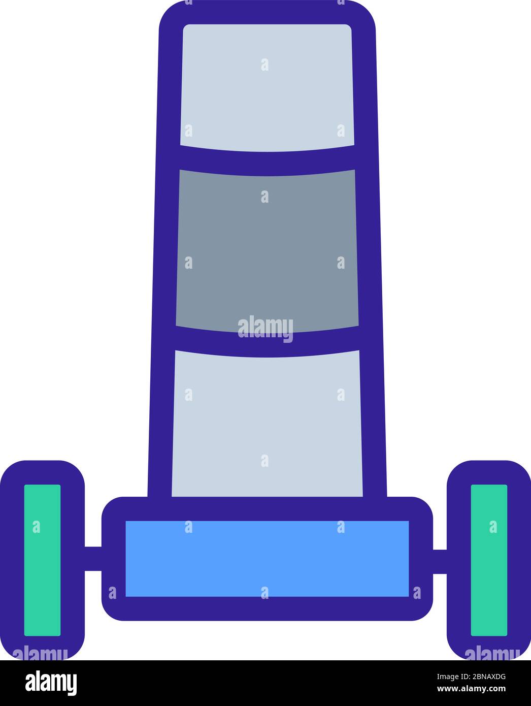 two wheeled trolleys front view icon vector outline illustration Stock ...