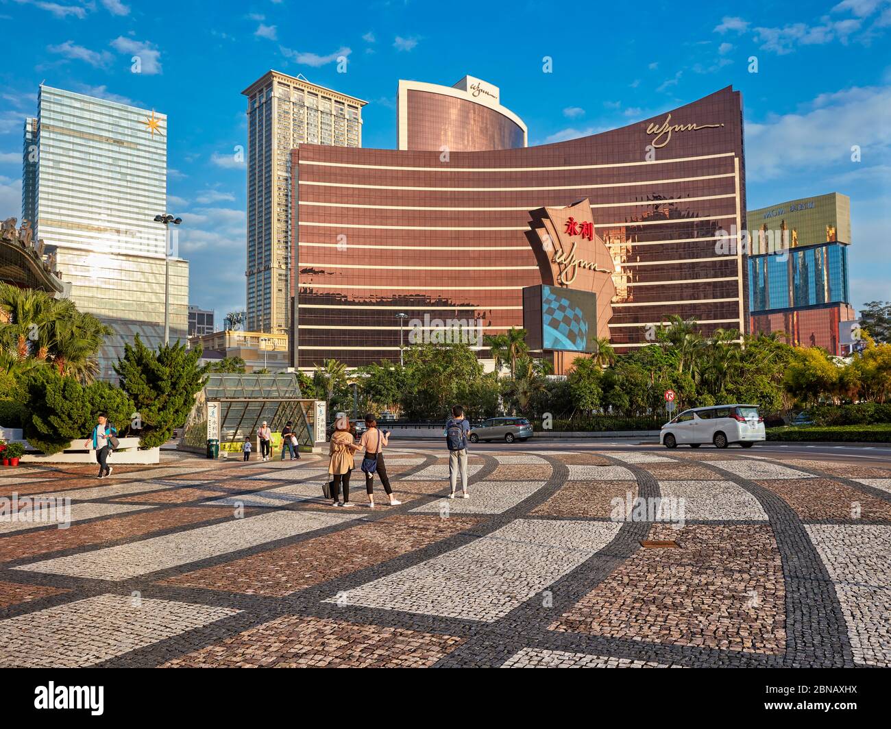 Main facade of the Wynn Macau, a luxury hotel and casino. Macau, China ...