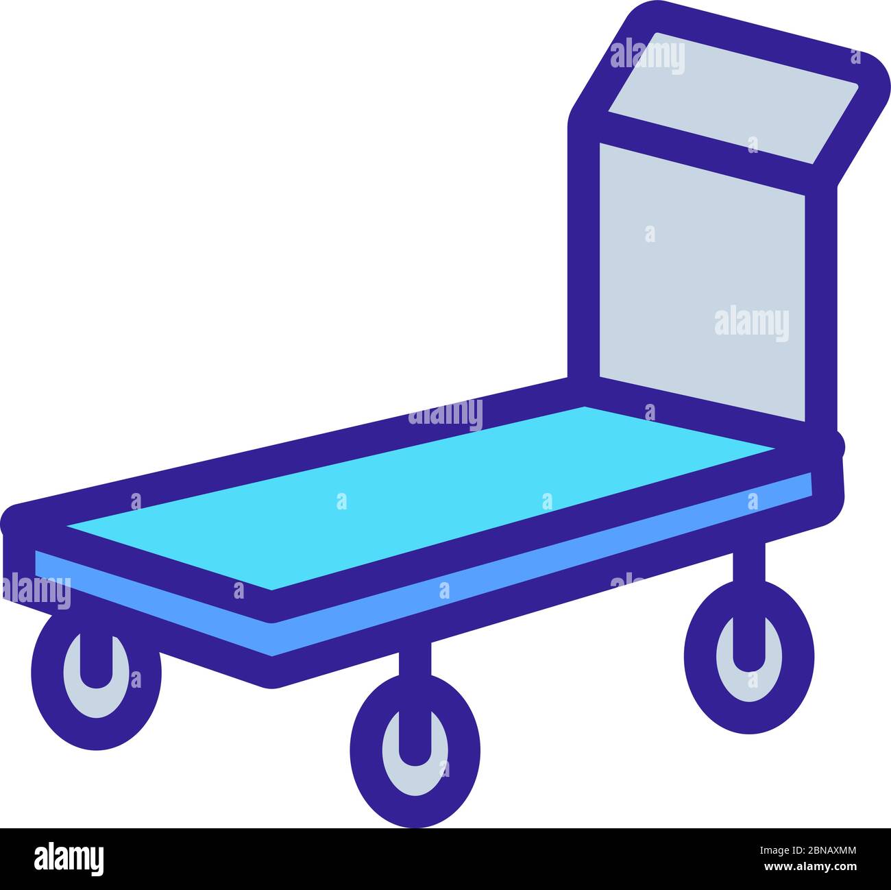 two wheeled trolleys front view icon vector outline illustration Stock ...