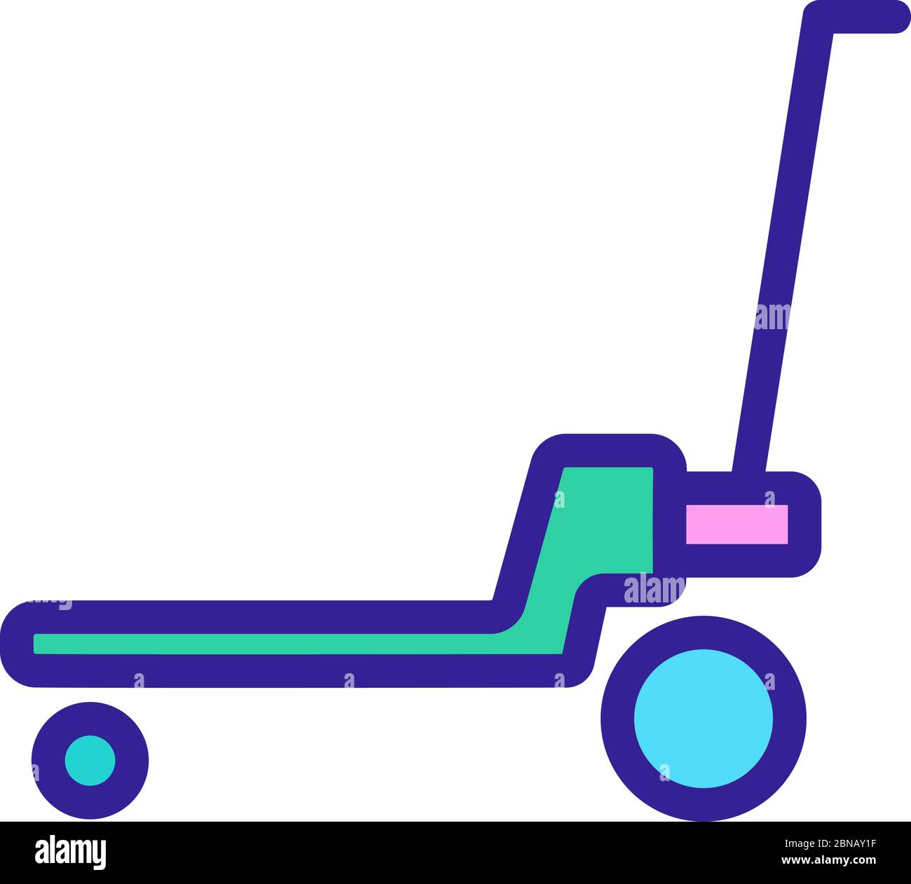 platform wheeled freight trolleys icon vector outline illustration ...