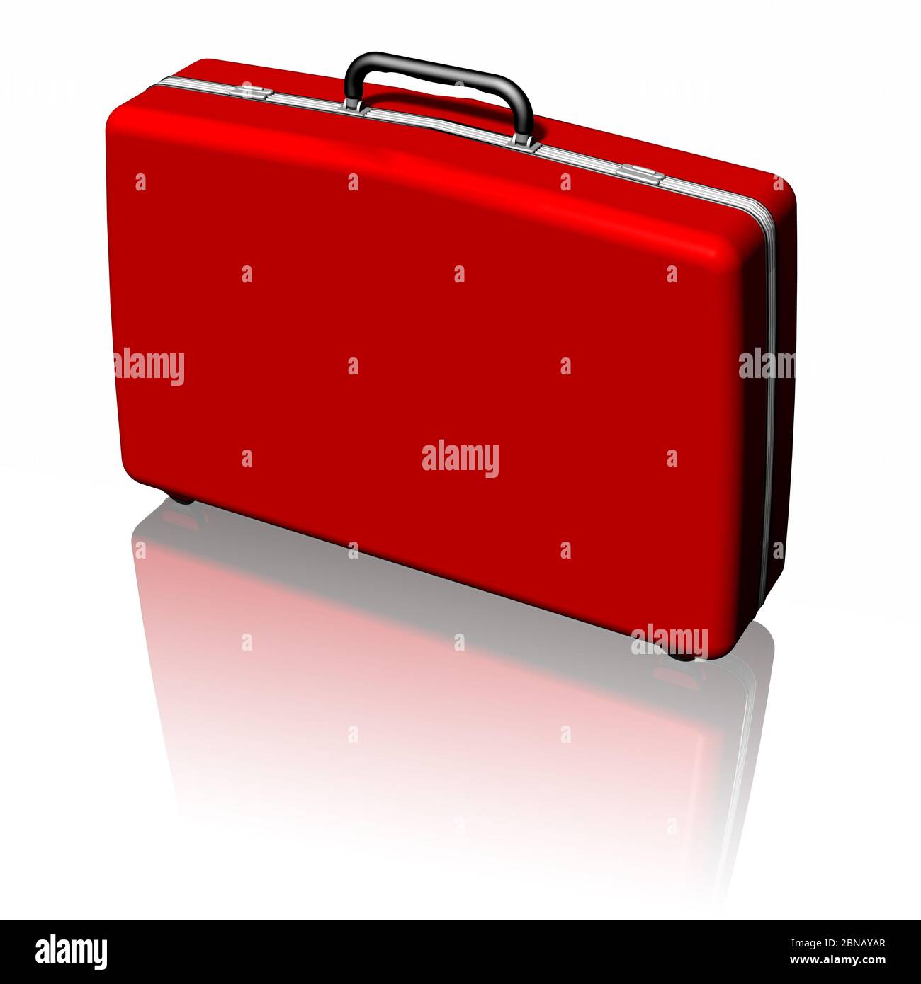 3D illustration. Red suitcase isolated on white background Stock Photo ...