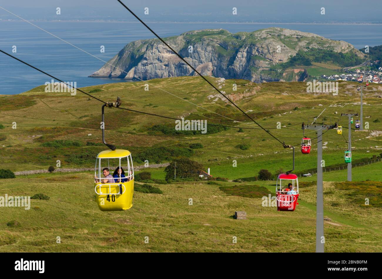 Llandudno, Wales, UK: Aug 27, 2019: The Llandudno Cable Car is an ...