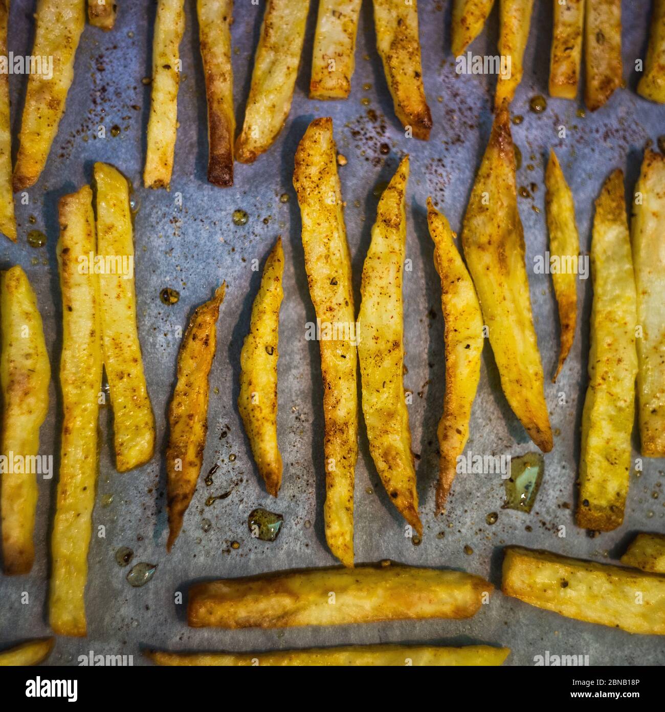 Closeup high angle shot of tasty looking fried potatoes Stock Photo - Alamy