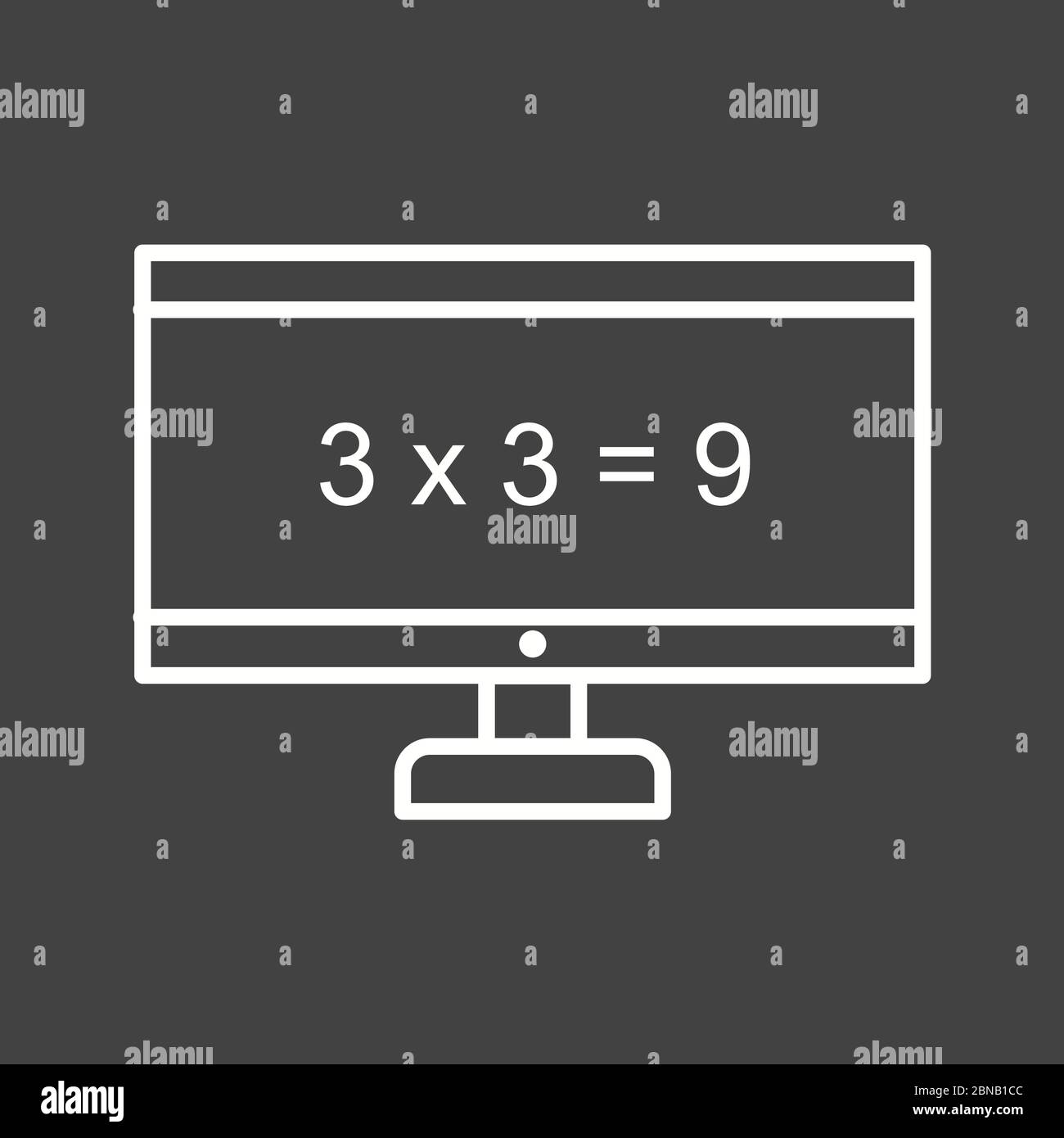 Beautiful Math On Screen Line Vector Icon Stock Vector Image & Art - Alamy